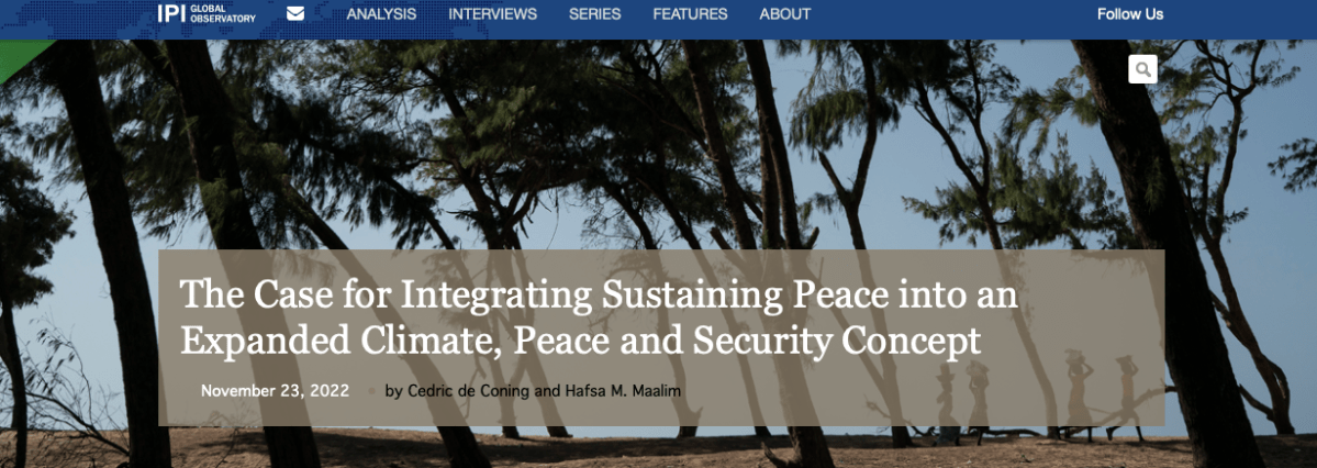 The Case for Integrating Sustaining Peace into an Expanded Climate ...